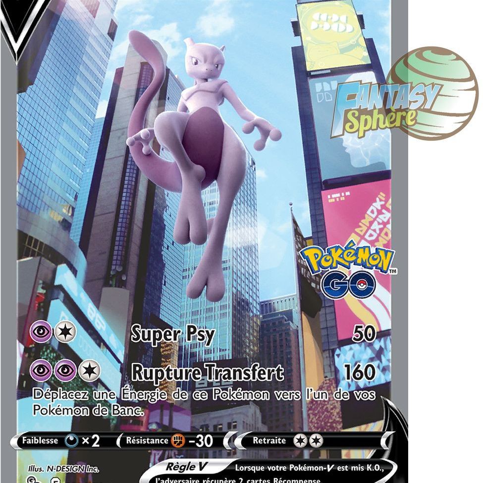 Mewtwo V - Full Art Ultra Rare 72/78 - Epee et Bouclier Pokemon Go ...