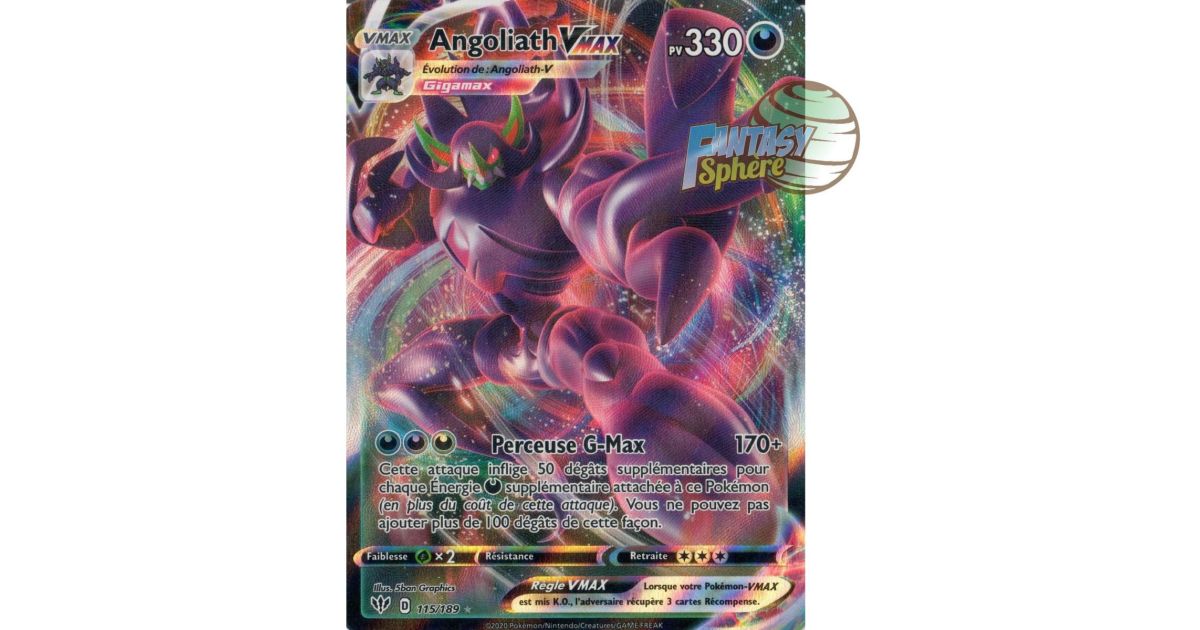 Pokémon - Angoliath Vmax - Full Art Ultra Rare 115/189 - EB03 Ténèbres ...
