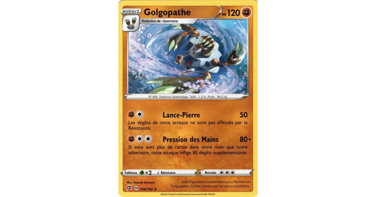Pokémon - Golgopathe - Rare 104/192 EB02 Clash des Rebelles - Fantasy ...