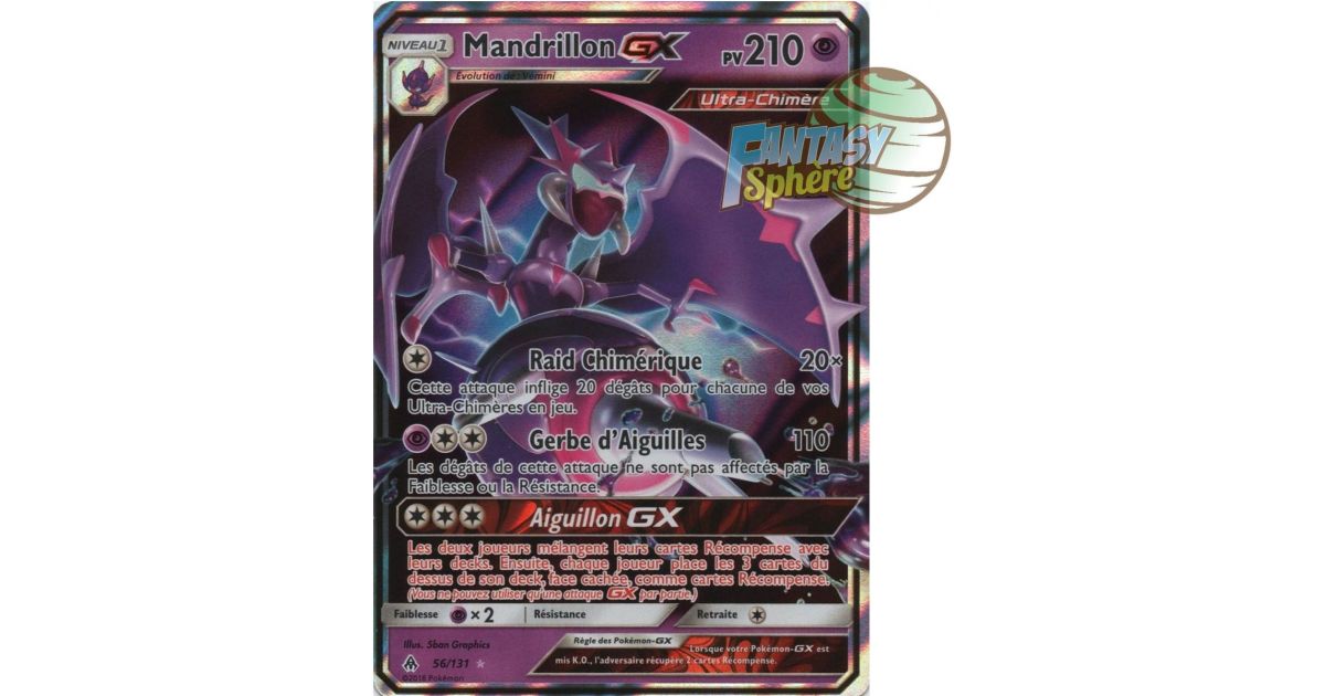 Mandrillon GX - Ultra Rare 56/131 - Soleil et Lune 6 Lumière Interdite ...