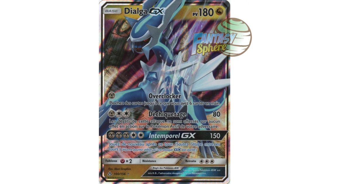 Dialga GX - Ultra Rare 100/156 - Soleil et Lune 5 Ultra Prisme ...