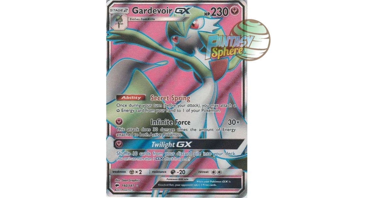 Gardevoir GX - Full Art Ultra Rare 140/147 - Soleil et Lune 3 Ombres ...