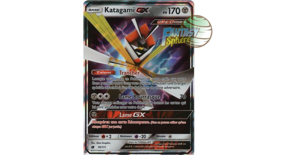 Pokémon - Katagami GX - Ultra Rare 70/111 - Soleil et Lune 4 Invasion ...