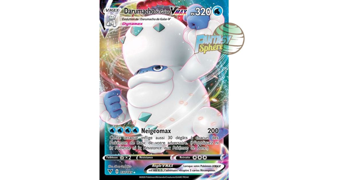 Darumacho de Galar VMAX - Full Art Ultra Rare 37/185 - Epee et Bouclier ...
