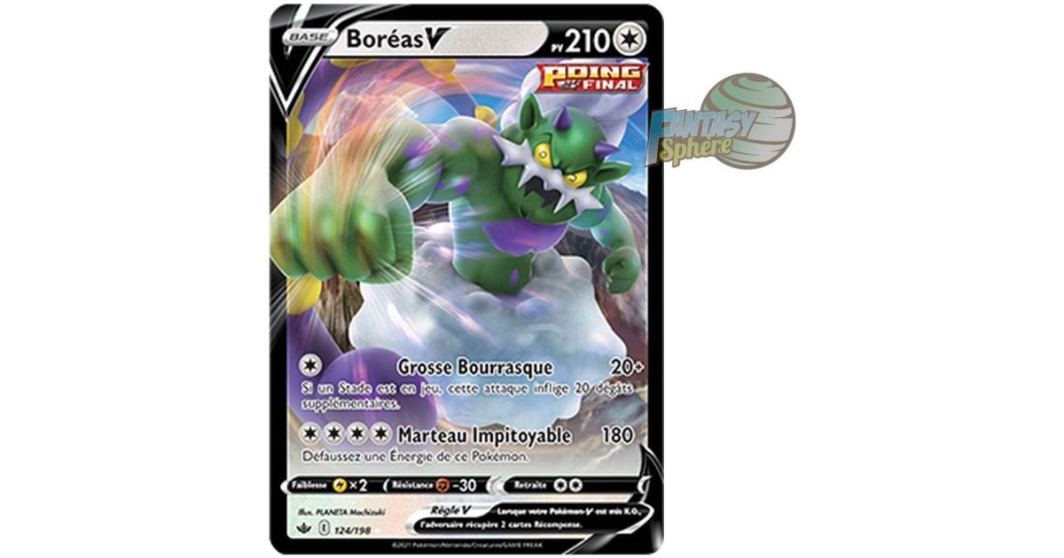 Pokémon - Boréas V - Ultra Rare 124/198 - Epee et Bouclier Regne de ...