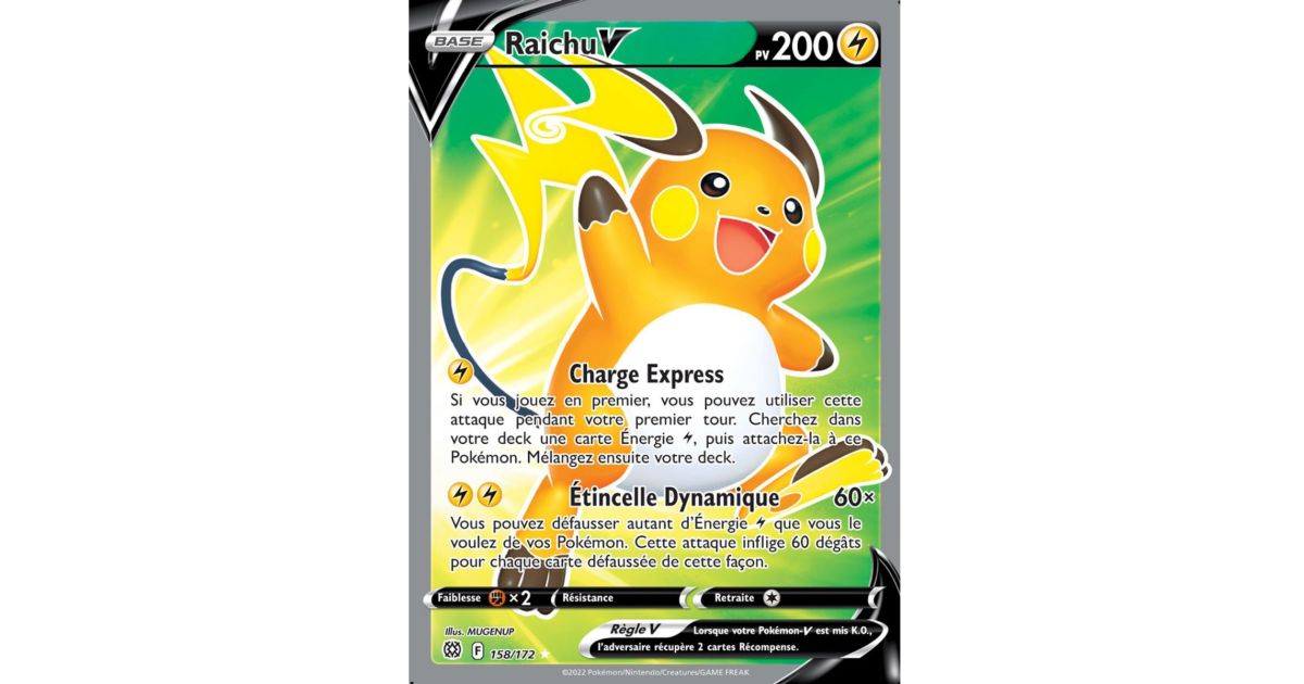 Pokémon - Raichu V - Full Art Ultra Rare 158/172 - EB09 Epee et ...