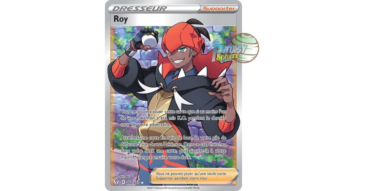 Pokémon - Roy - Full Art Ultra Rare 202/203 - Epee et Bouclier ...