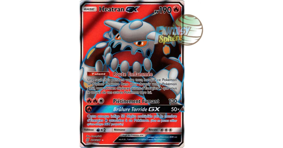 Pokémon - Heatran GX - Full Art Ultra Rare 216/236 - Soleil et Lune 11 ...