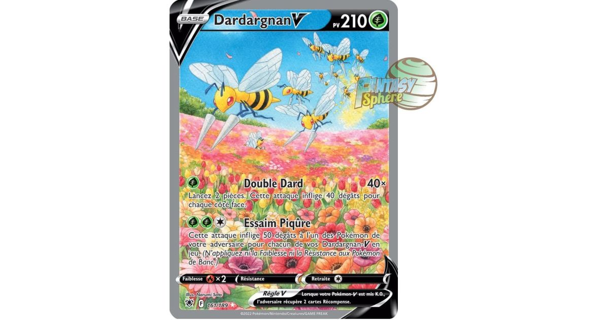 Pokémon - Dardargnan V - Full Art Ultra Rare 161/189 - Epee et Bouclier ...