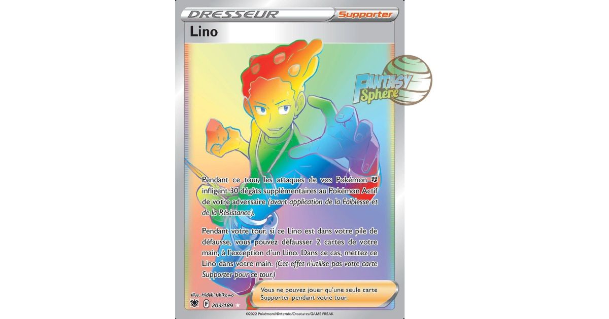 Pokémon - Lino - Secret Rare 203/189 - Epee et Bouclier Astres Radieux ...