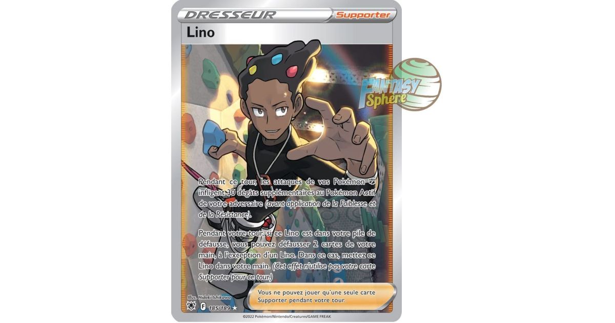 Pokémon - Lino - Full Art Ultra Rare 185/189 - Epee et Bouclier Astres ...
