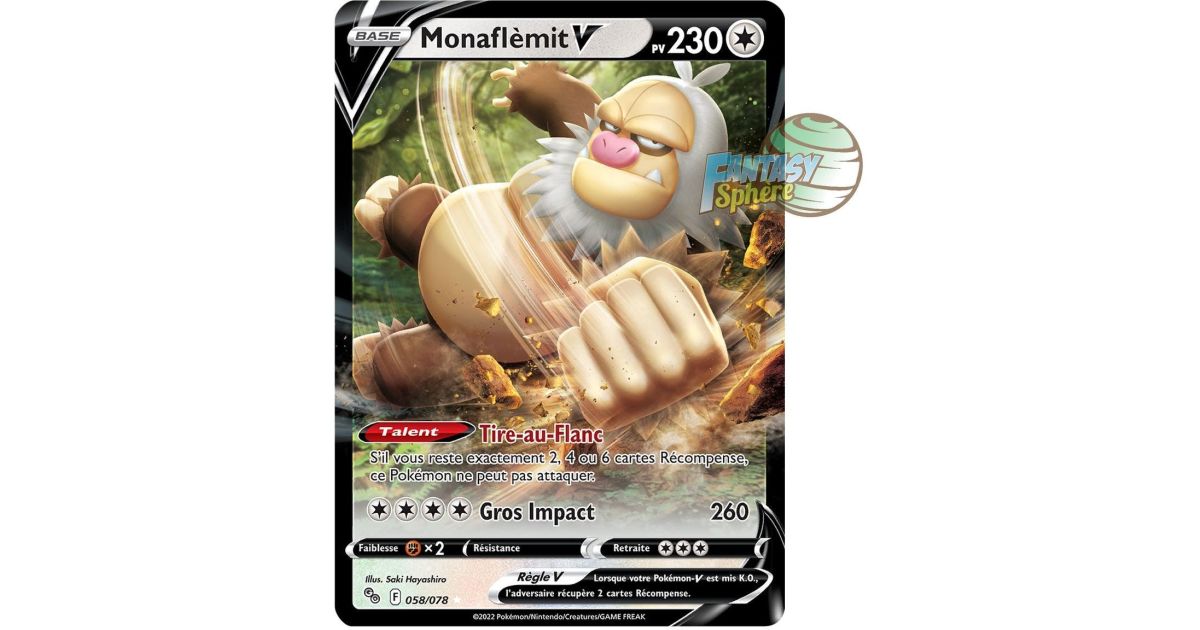 Pokémon - Monaflèmit V - Ultra Rare 58/78 - Epee et Bouclier Pokemon Go ...