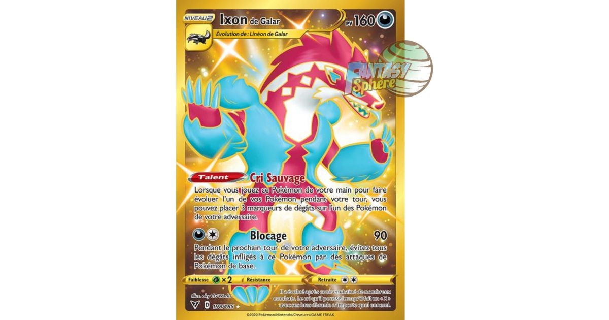 Pokémon - Ixon de Galar - Secret Rare 198/185 - Epee et Bouclier 4 ...