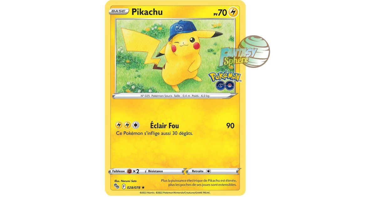 Pokémon - Pikachu - Holo Rare 28/78 - Epee et Bouclier Pokemon GO ...