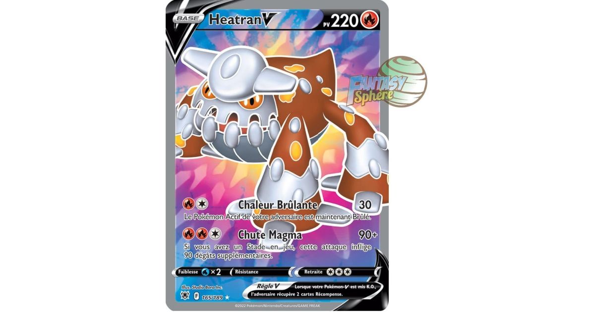 Heatran V - Full Art Ultra Rare 165/189 - Epee et Bouclier Astres ...