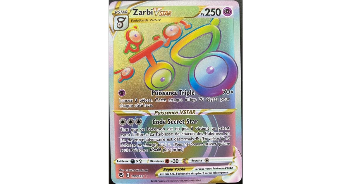 Zarbi VSTAR - Secret Rare 199/195 - Epee et Bouclier 12 Tempete ...