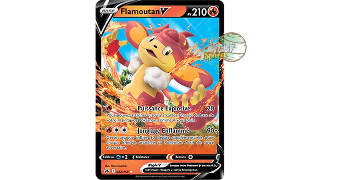 Flamoutan V - Ultra Rare 22/159 - Epee et Bouclier 12.5 Zenith Supreme ...