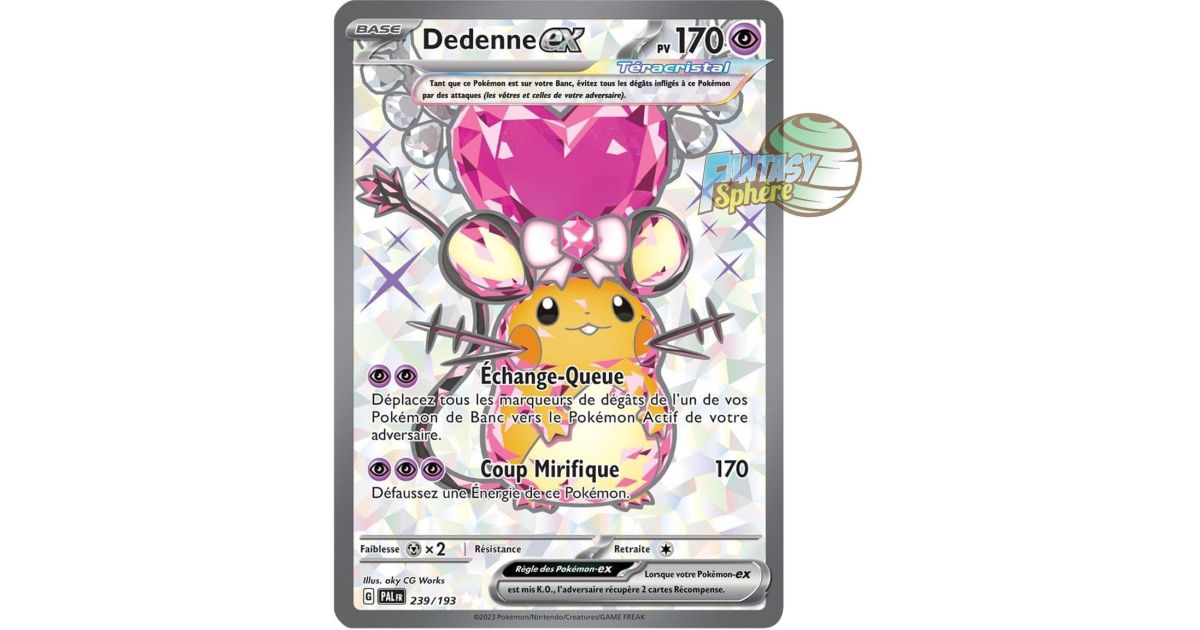 Dedenne EX - Ultra Rare 239/193 - Ecarlate et Violet Evolution à Paldea ...
