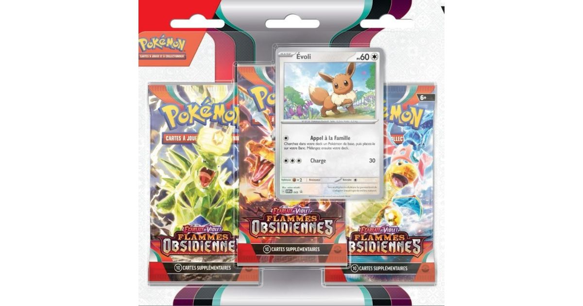 Pokémon - Tri-Pack - Tomberro/Evoli - Ecarlate et Violet - Flammes ...