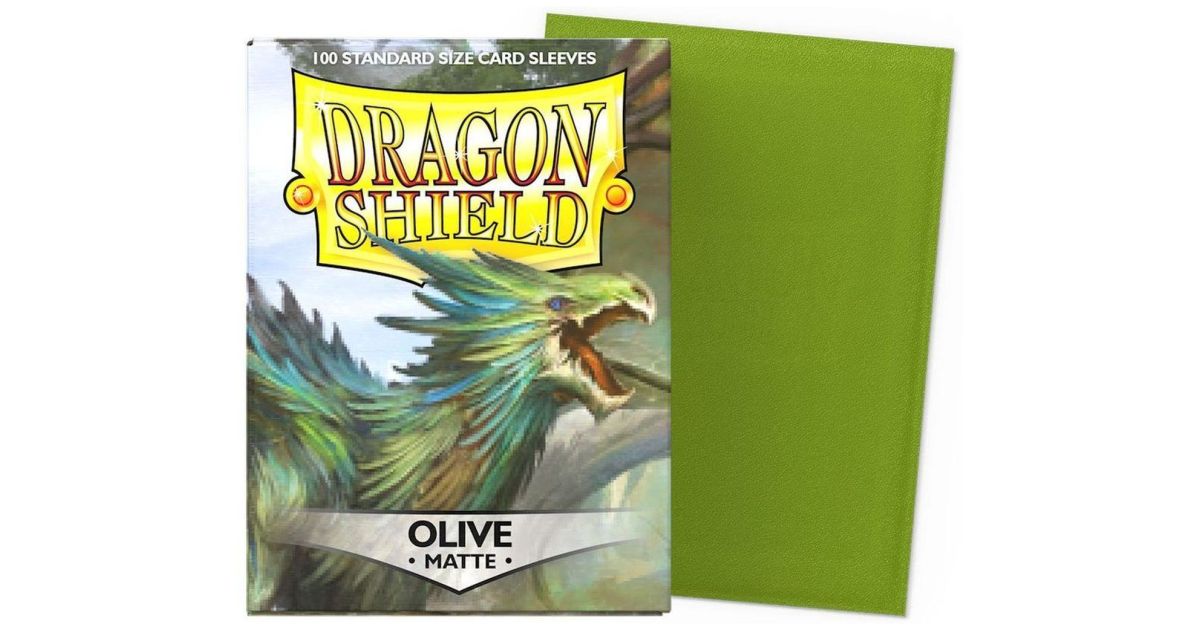 100 Protèges Cartes - Standard - Matte Olive - Dragon Shield - Fantasy ...
