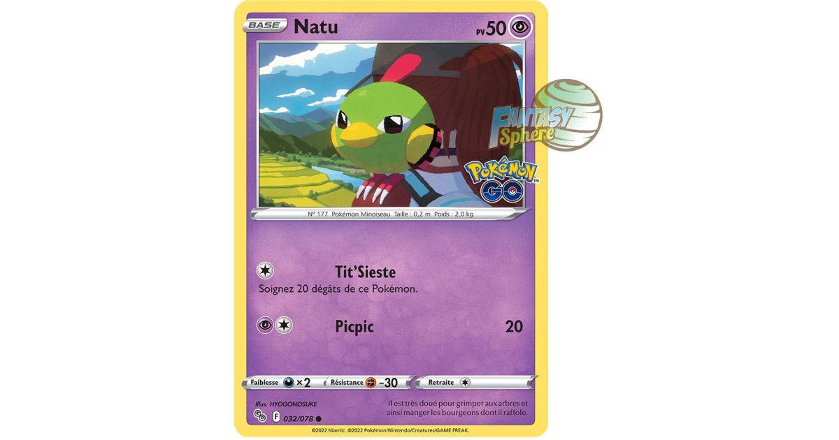 Natu - Commune 32/78 - Epee et Bouclier 10.5 Pokemon GO - Fantasy Sphere