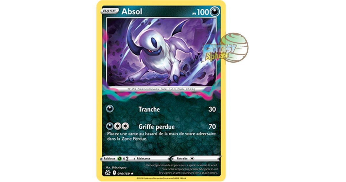Absol - Holo Rare 76/159 - Epee et Bouclier 12.5 Zenith Supreme ...