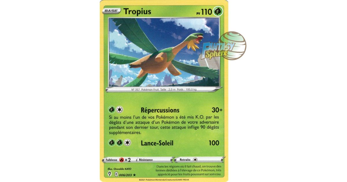 Tropius - Rare 6/203 - Epee et Bouclier 7 Evolution Celeste - Fantasy Sphere