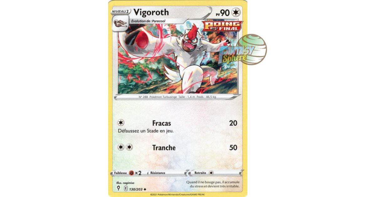 Vigoroth - Peu Commune 130/203 - Epee et Bouclier 7 Evolution Celeste ...