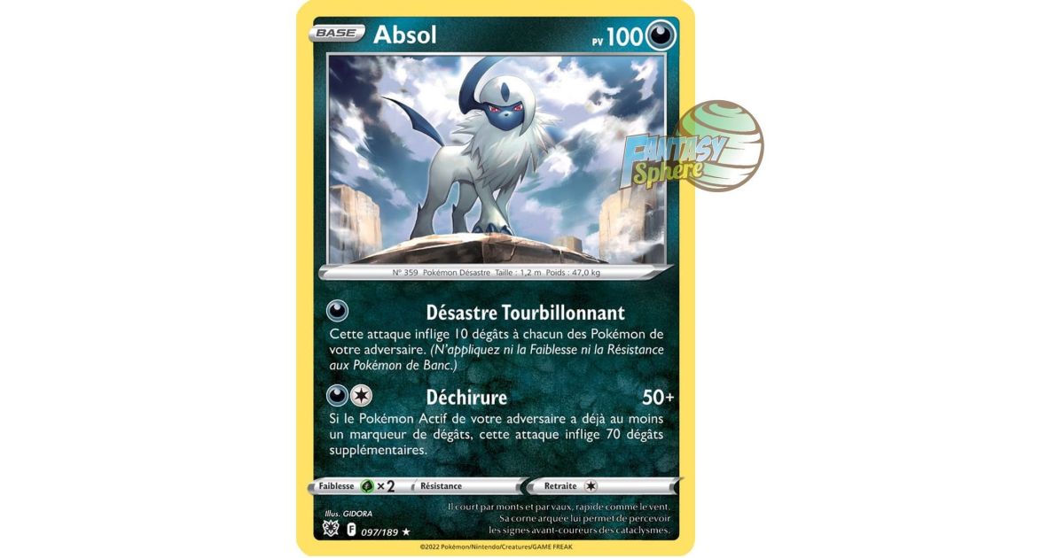 Absol - Holo Rare 97/189_H - Epee et Bouclier 10 Astres Radieux ...