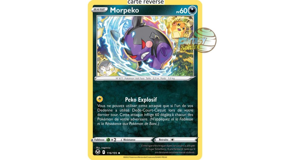 Morpeko - Reverse 116/195 - Epee et Bouclier 12 Tempete Argentée - Fantasy Sphere