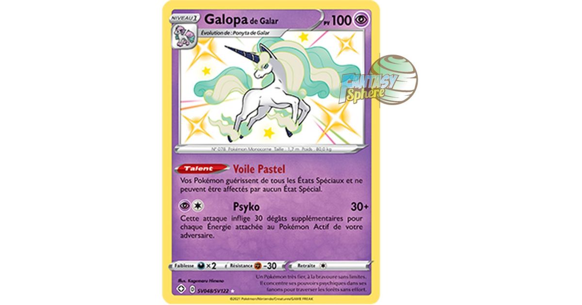 Galopa de Galar - Shiny SV048/SV122 - Epee et Bouclier 4.5 Destinées ...