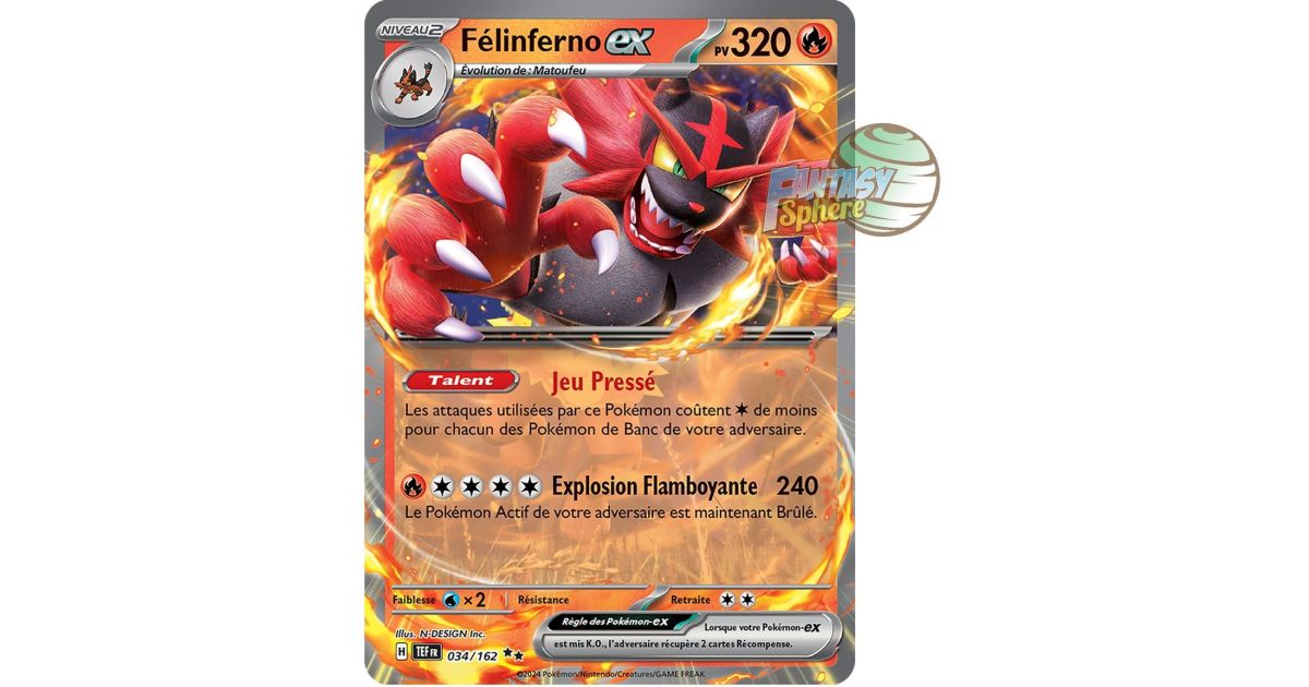 Félinferno EX - Double Rare 34/162 - Ecarlate et Violet Forces ...