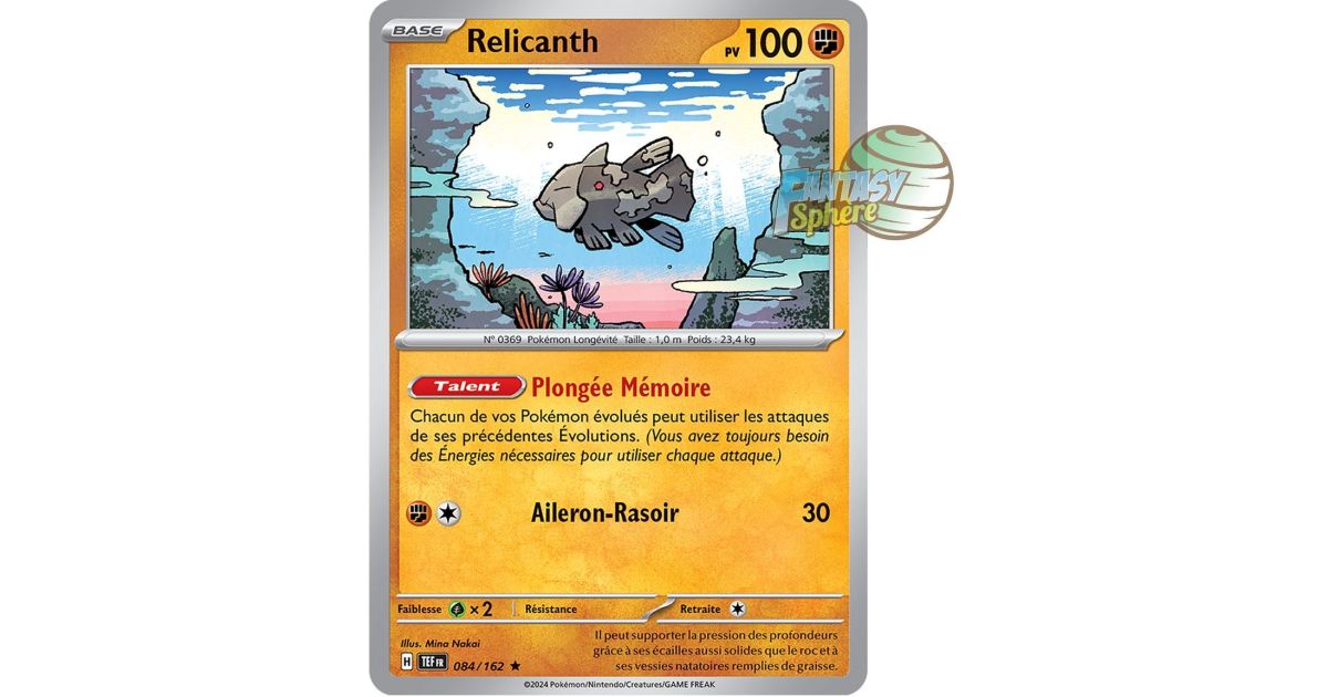 Relicanth - Holo Rare 84/162 - Ecarlate et Violet Forces Temporelles ...