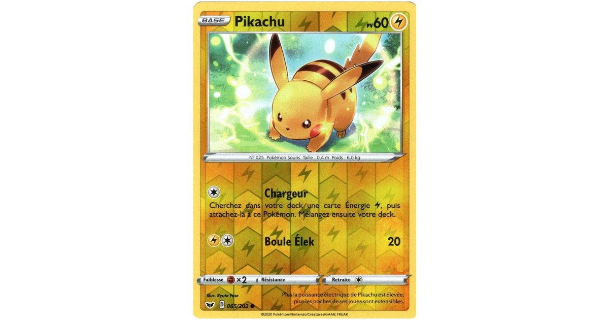 Pikachu - Reverse 65/202_R - Epee et Bouclier 1 - Fantasy Sphere