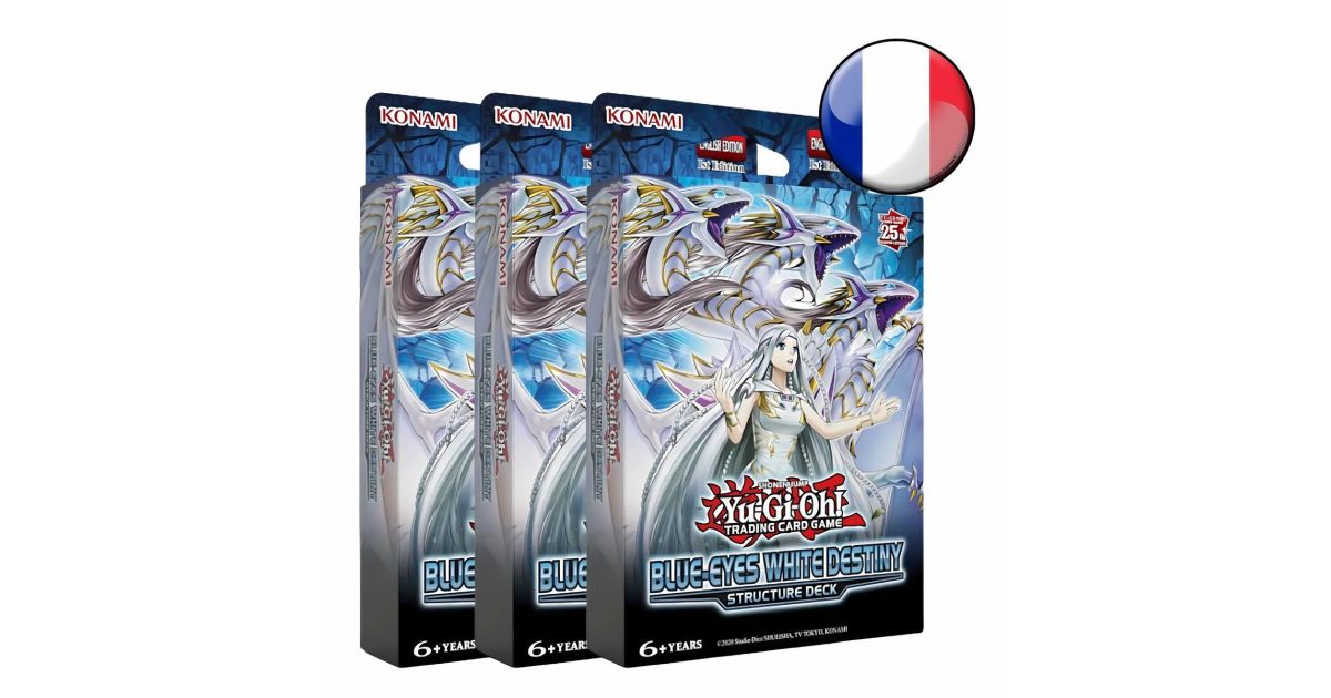 Yu-Gi-Oh - Lot de 3 Deck de Structure - La Destinée Blanche aux Yeux Bleus - FR - Fantasy Sphere